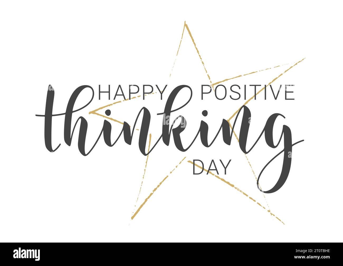 Vector Illustration. Handwritten Lettering of Happy Positive Thinking ...