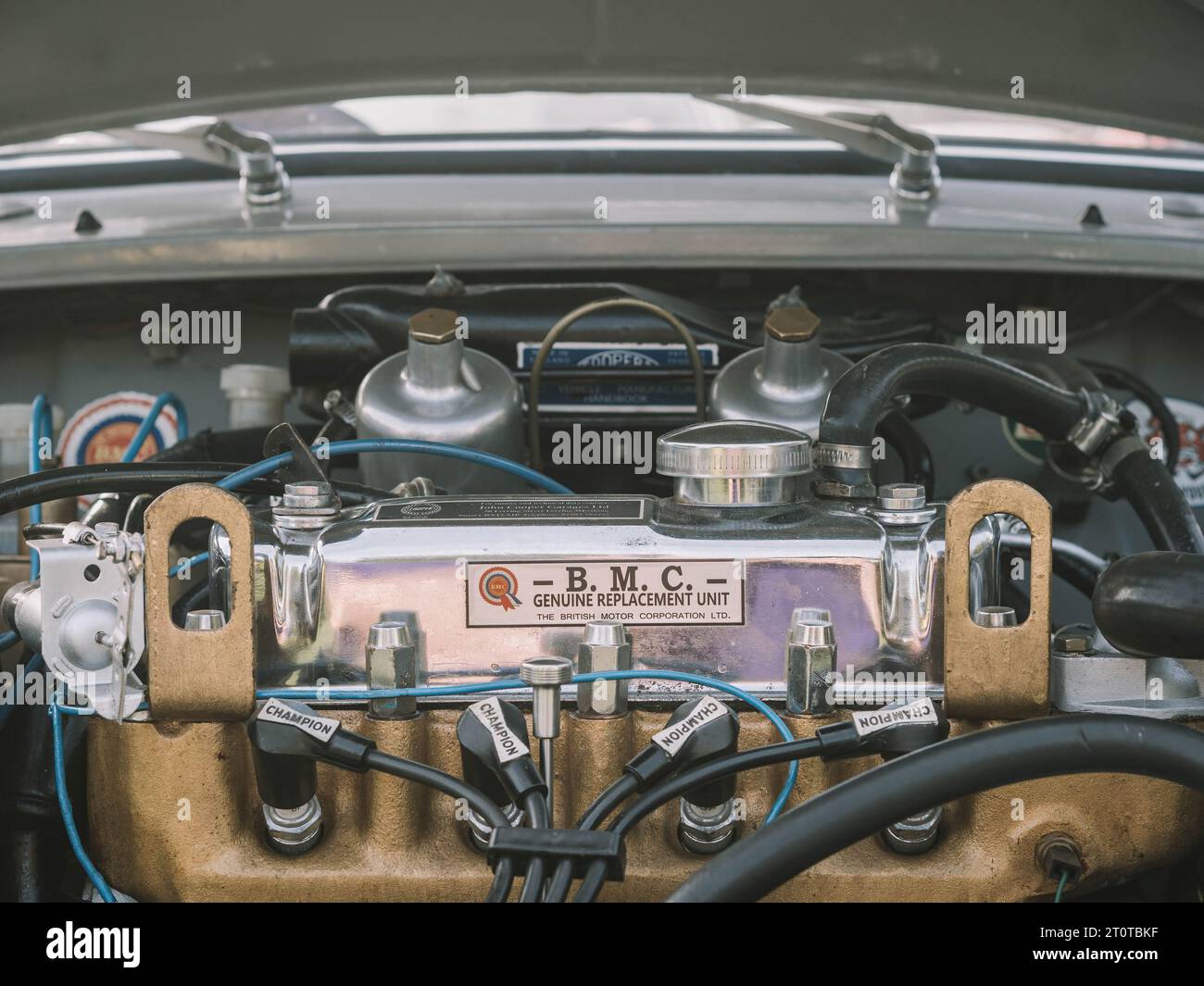 Restored polished engine head of a BMC Mini Cooper , with John Cooper ...