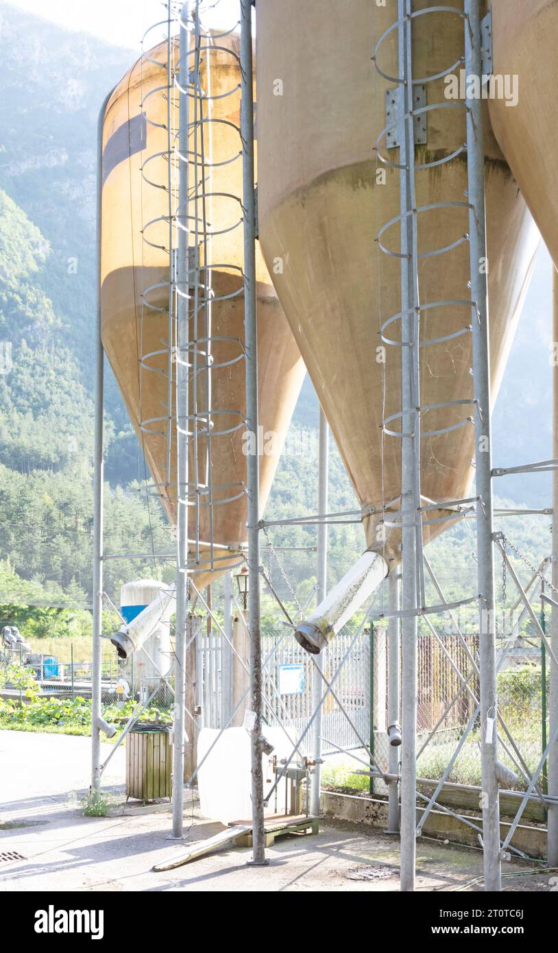 Food silo in a at a fish farm in Italy Stock Photo - Alamy