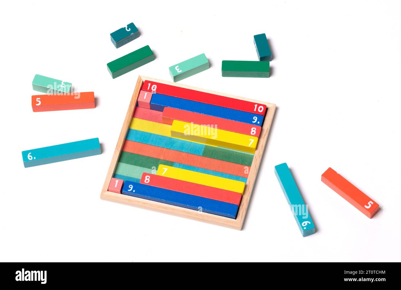 Wooden counting rods used to calculate mathematics using colour and ...