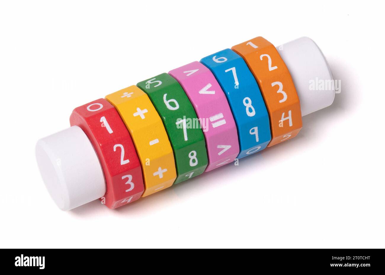 Wooden cylinder used to calculate mathematics, for children Stock Photo ...