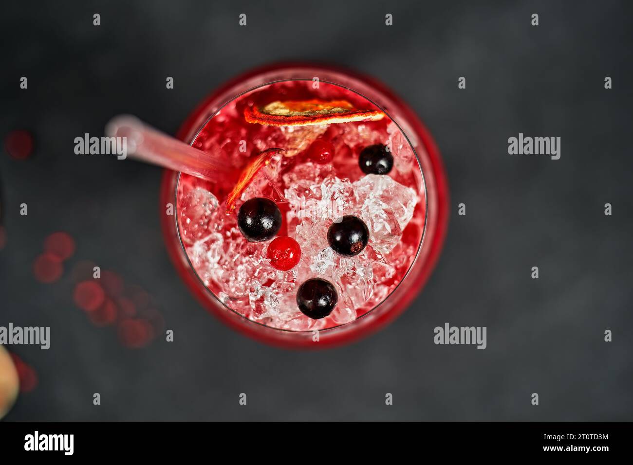 A top view of a glass of cocktail in a bar Stock Photo - Alamy