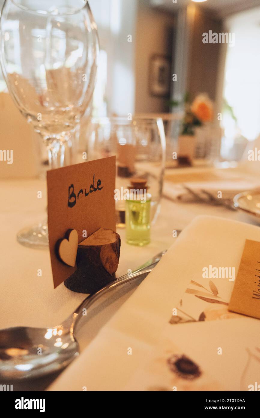 Wedding name place holders Stock Photo - Alamy
