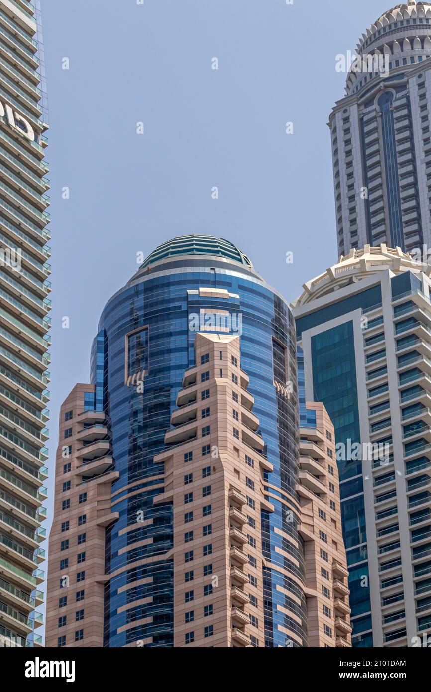 Dubai Marina Skyline with the Marriott Harbour Hotel in the middle ...