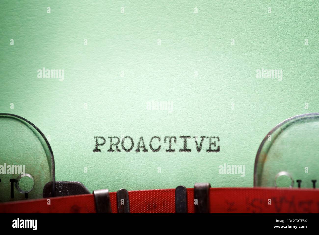 Proactive word written with a typewriter Stock Photo - Alamy