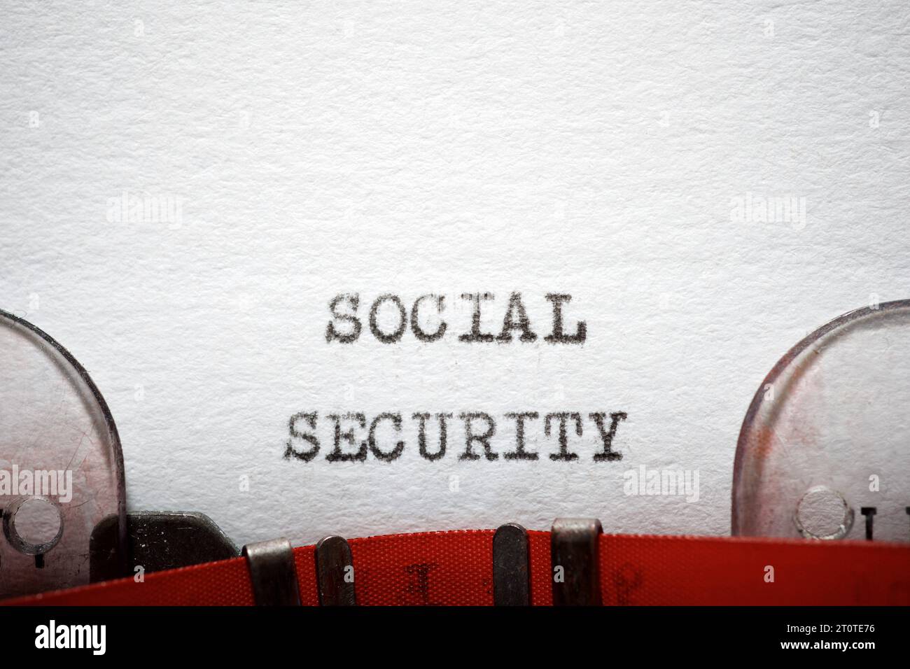 Social security text written with a typewriter Stock Photo - Alamy