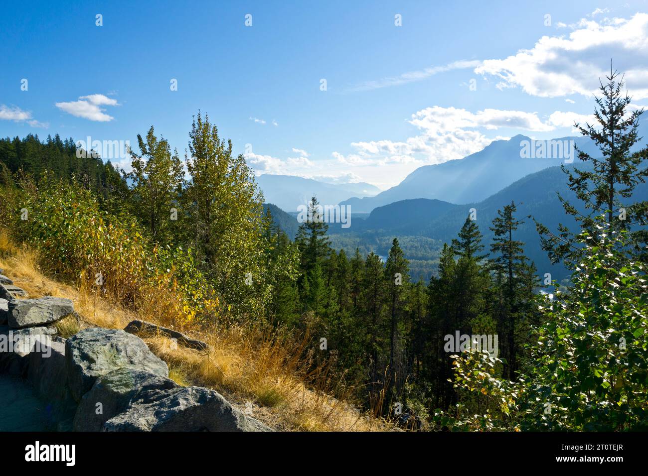 View of the Tantalus Mountain range in British Columbia, Canada Stock ...