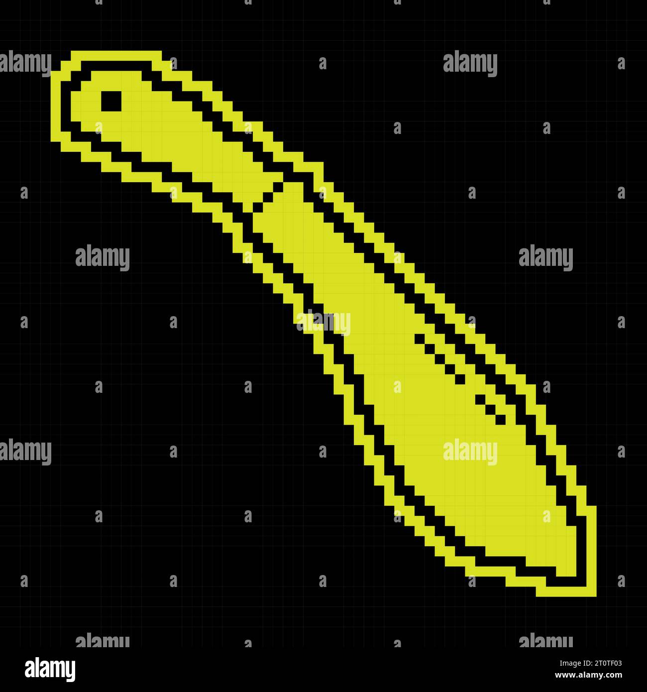 Pixel silhouette icon, sharp knife machete. Melee weapon of hunter in ...