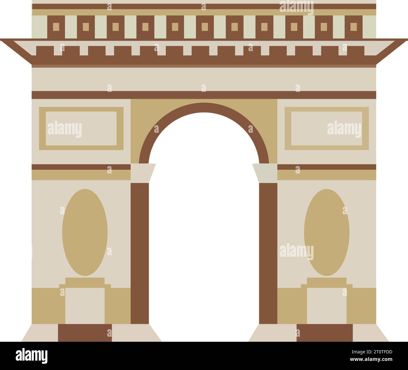 Simple colorful flat drawing of the French historical landmark monument ...