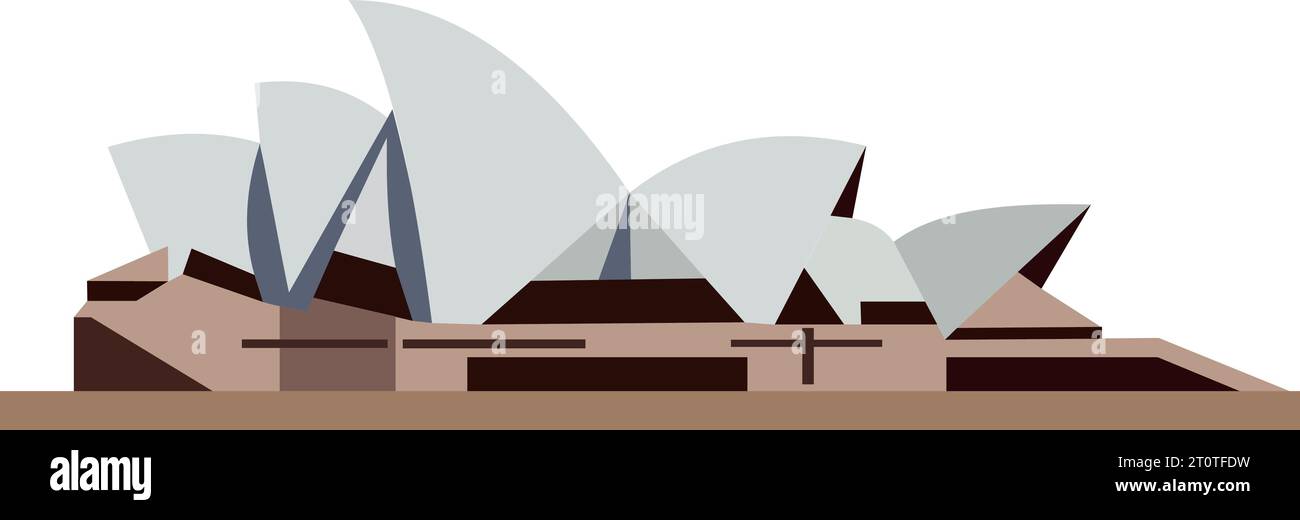 Simple colorful flat drawing of the Australian historical landmark ...