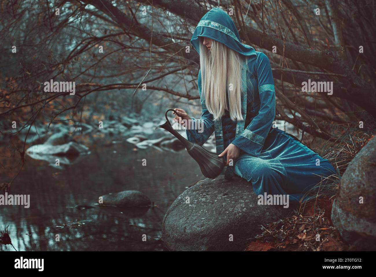Purification ritual of celtic woman Stock Photo - Alamy