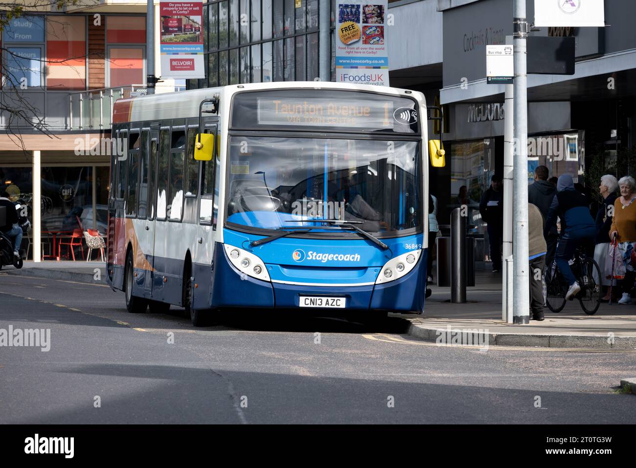 Statgecoach No. 1 bus service, Corby town centre, Northamptonshire ...
