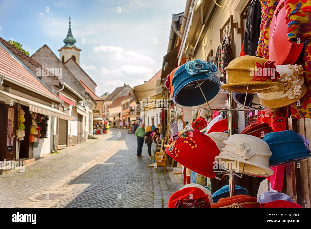 Felt hats on a market street in the old city Stock Photo - Alamy
