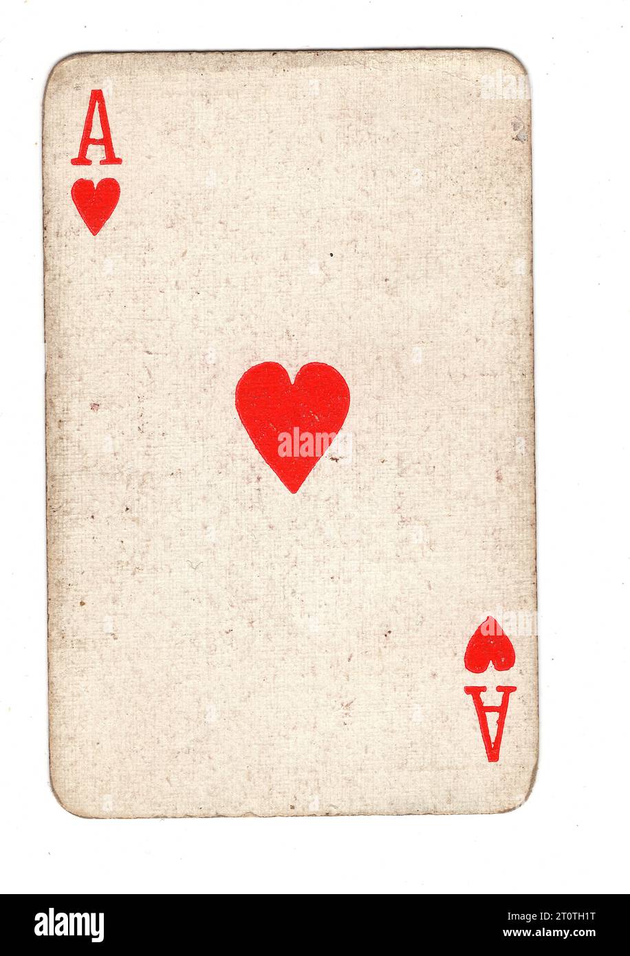 A vintage ace of hearts playing card isolated on a white background Stock Photo - Alamy