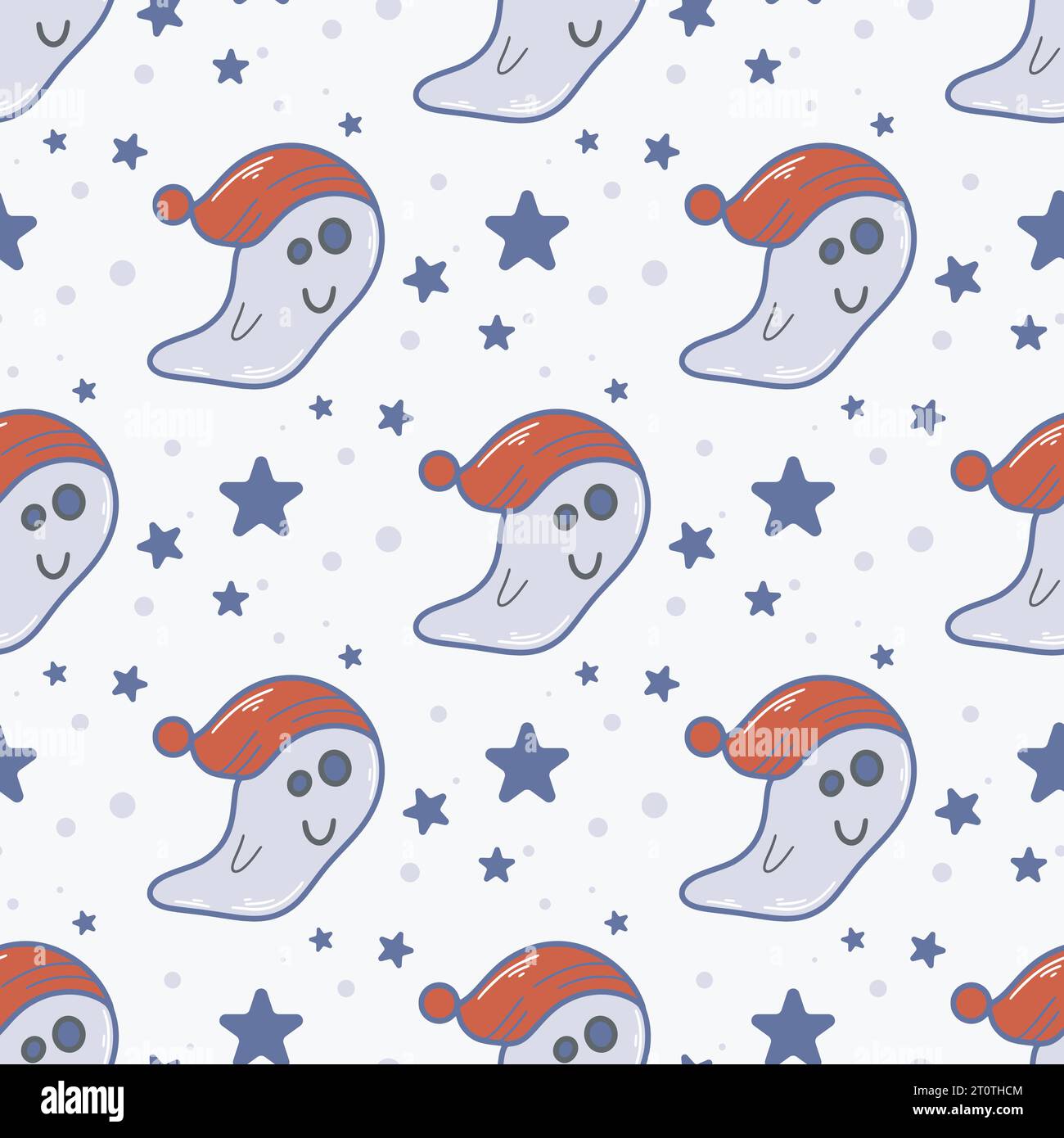 Cute ghost baby background. Seamless pattern with kid character and ...