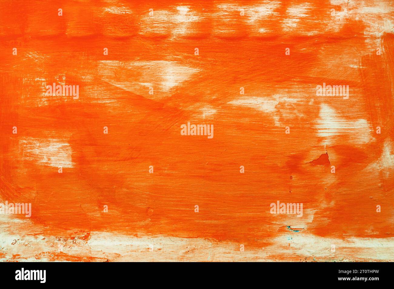 Orange color background, old worn wall painted in vibrant orange tone ...