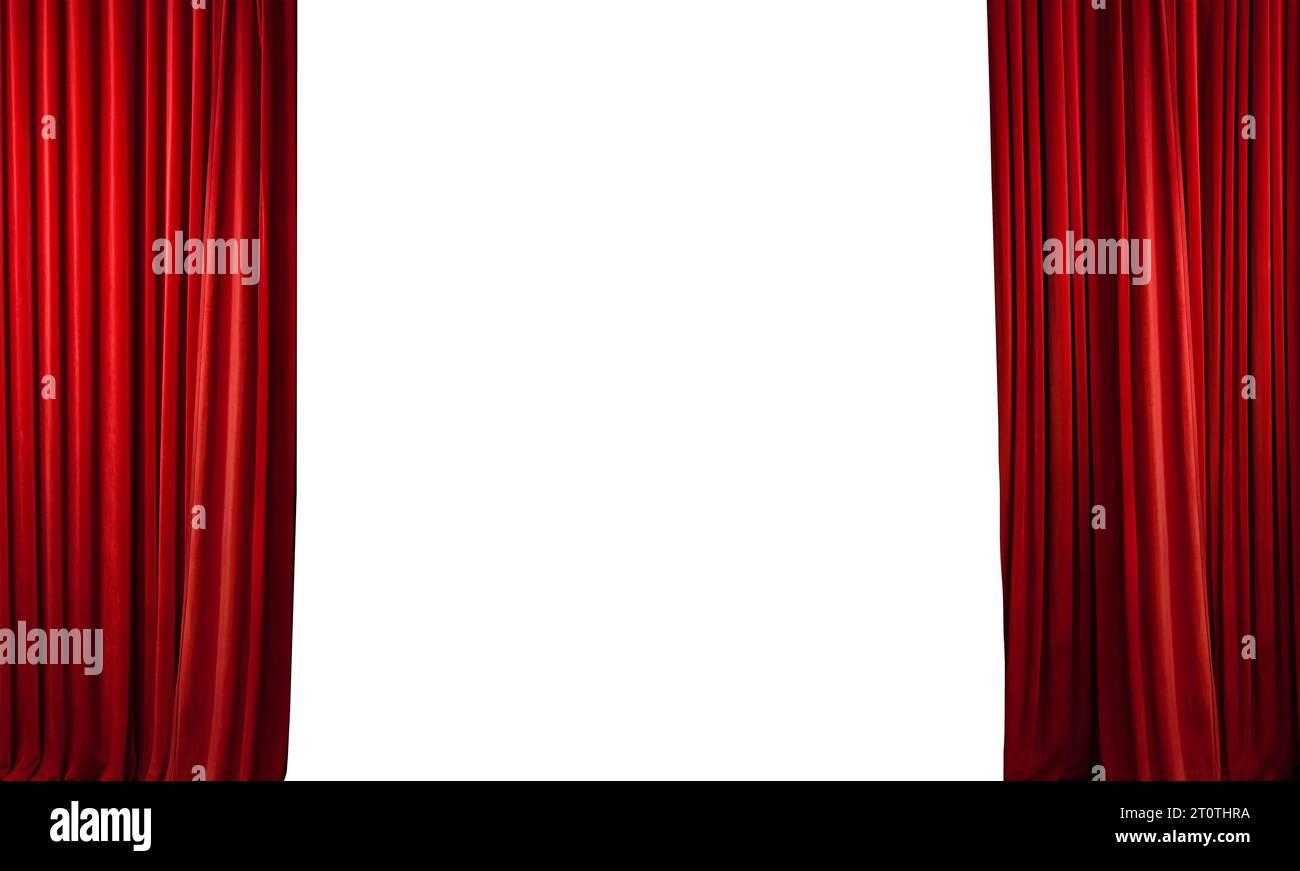 Open Red curtain on theater or cinema stage Stock Photo - Alamy