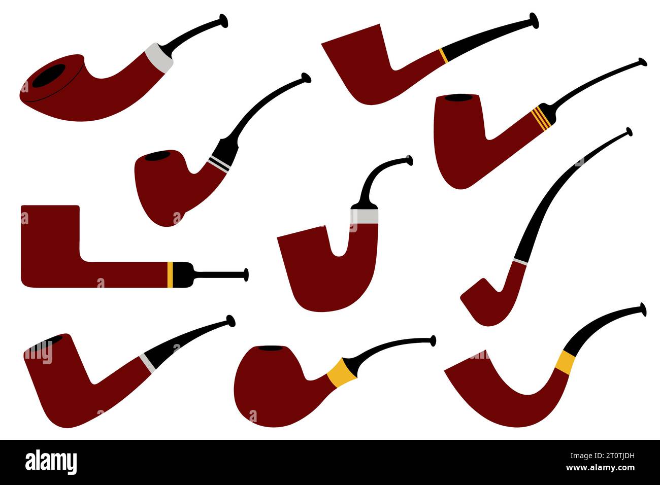 Illustration Of Different Smoking Pipes Isolated On White Stock Vector Image And Art Alamy