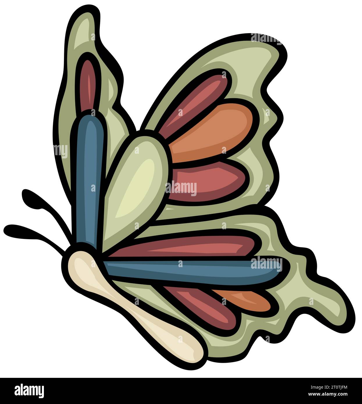 Hand drawn cartoon doodle of cute butterfly Stock Photo - Alamy