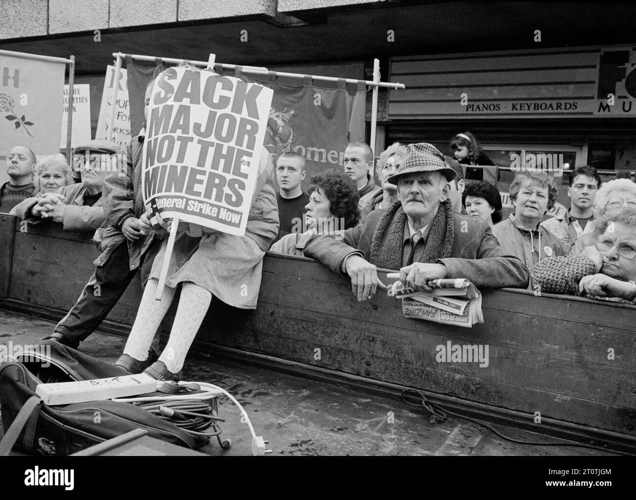 Miners rally in Doncaster Town Centre during in 1992 during the John ...