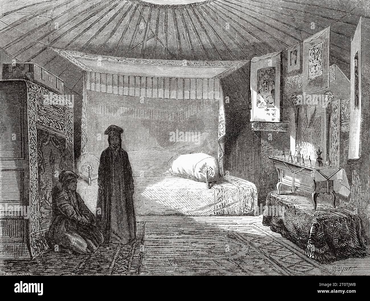 Princess Kalmouche in her Kibitka, pastoralist yurt of late-19th ...