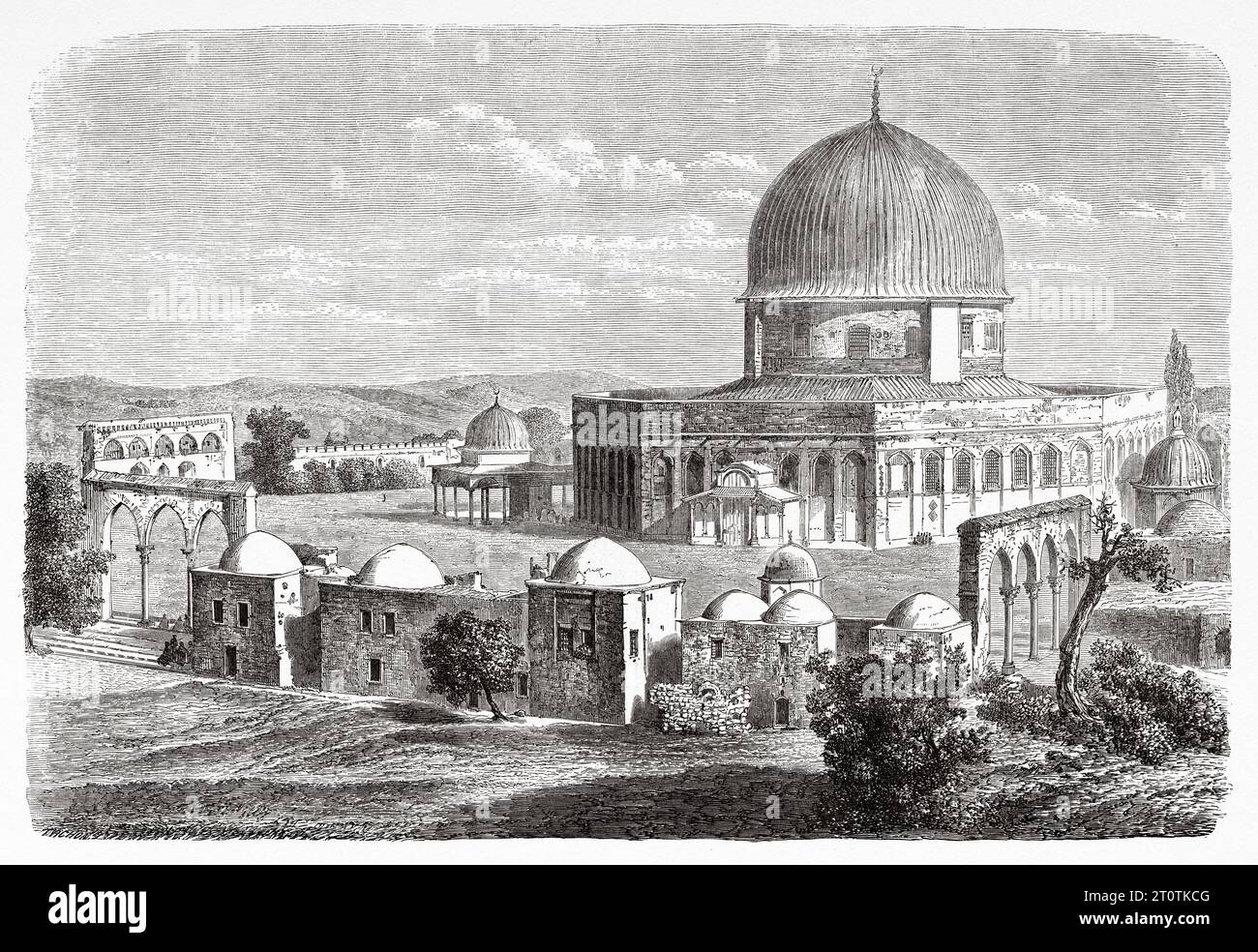 Al-Aqsa Mosque, Jerusalem. Travels in Palestine, 1856-1859. Old 19th ...