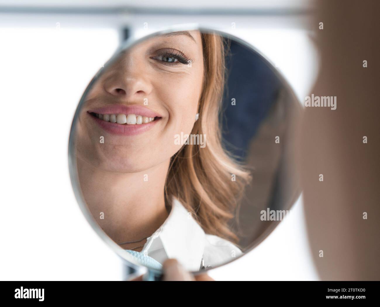 In mirror can see distinct improvements in condition teeth after ...