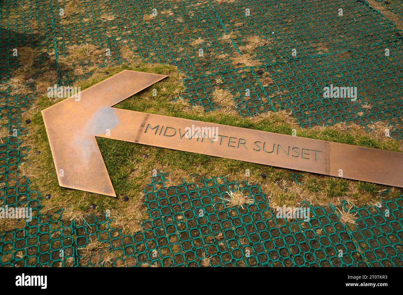 Brass Arrow Pointing to Midwinter at Stonehenge (UNESCO World Heritage ...