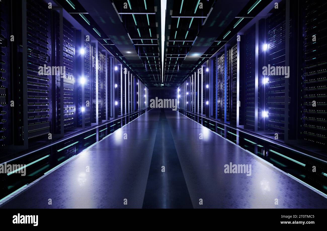 Data Center with Servers Stock Photo - Alamy