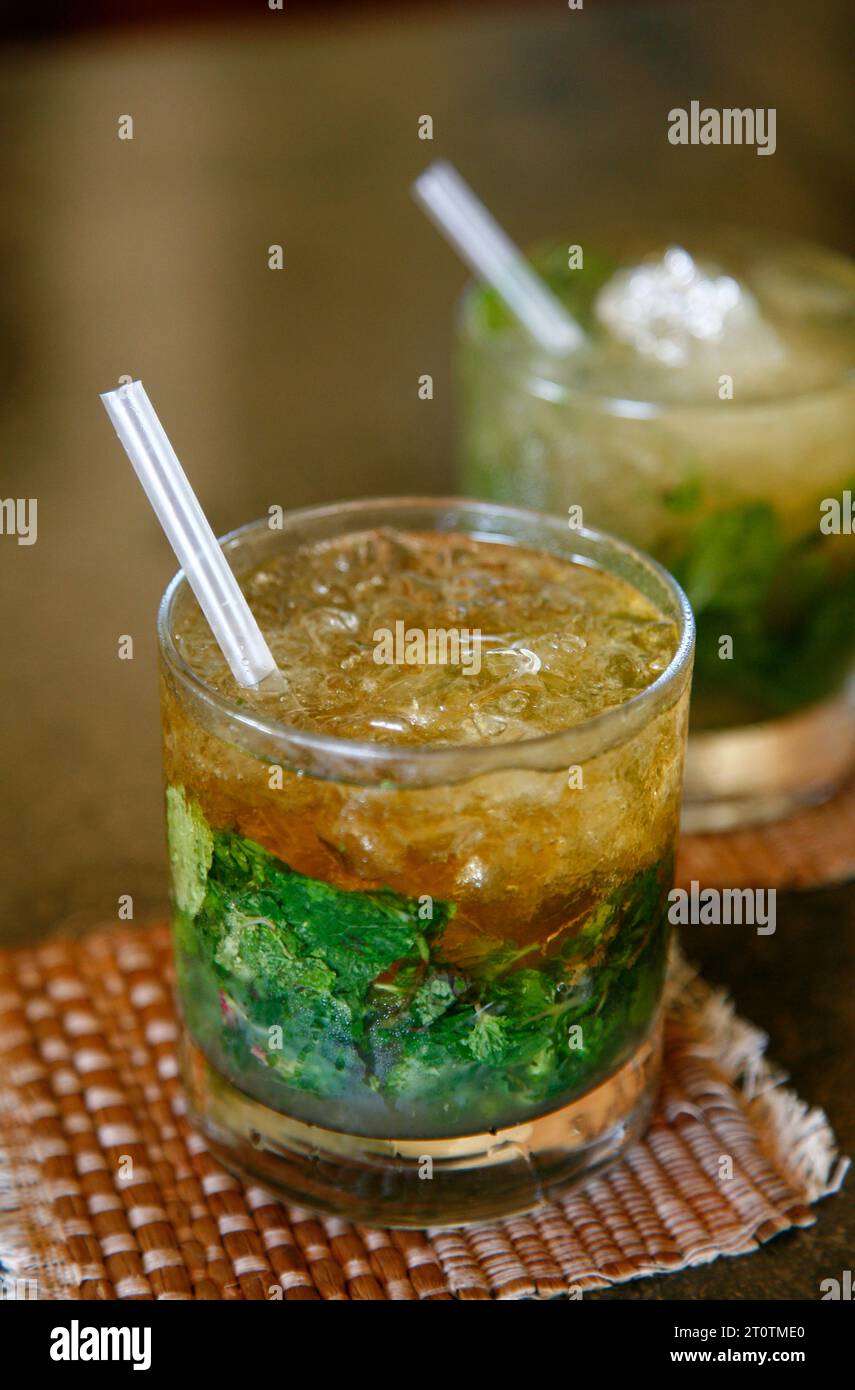 Glasses of Mojito at the Flora Blanca Hotel, Santa Teresa, Nicoya ...