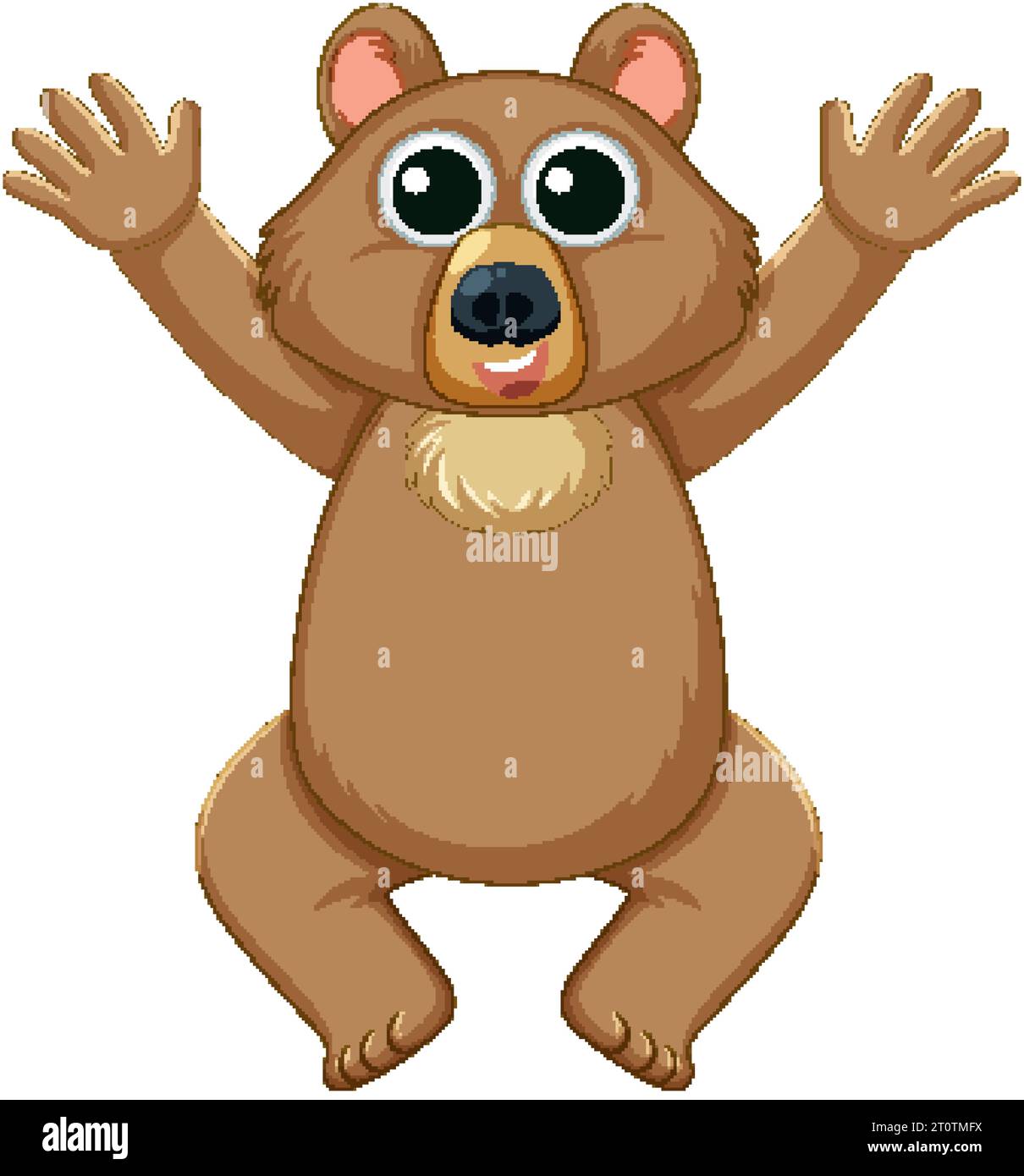 A cheerful bear waving its hands while leaping in the air Stock Vector ...