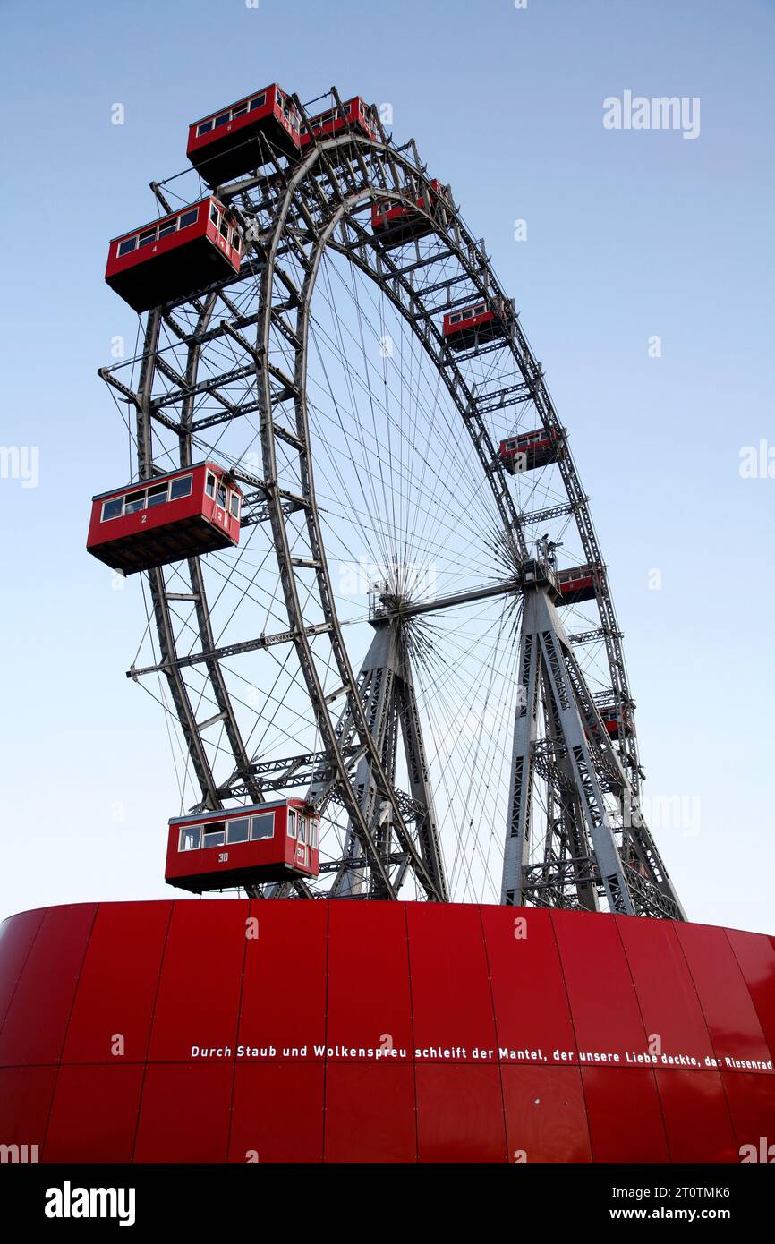 The Riesenrad giant wheel at Prater Amusment park, Vienna, Austria ...