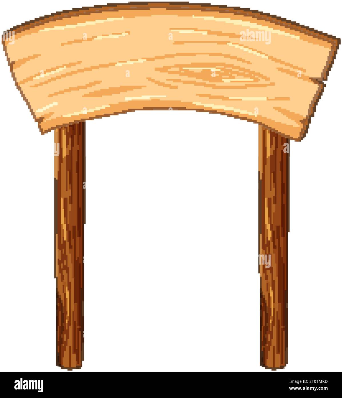 Vector cartoon illustration of a wooden signboard frame template ...