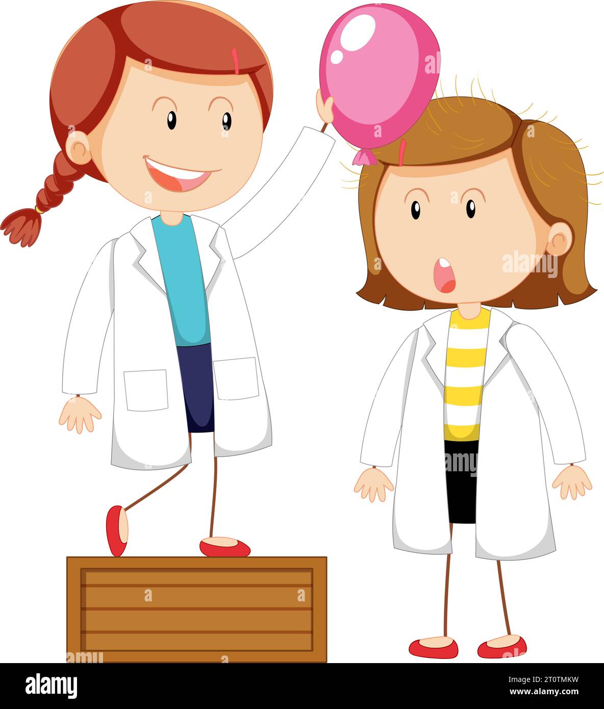 A delightful cartoon scientist in a gown explores static electricity ...