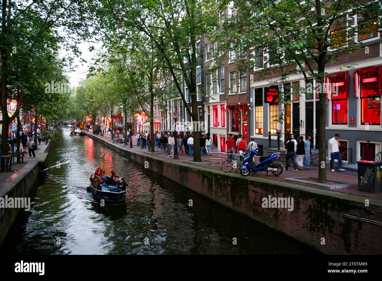 People walking at the red light district. amsterdam, Holland Stock ...