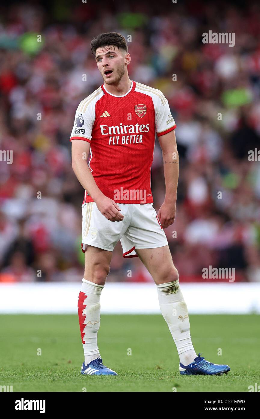 London, UK. 8th Oct, 2023. Declan Rice of Arsenal during the Premier ...