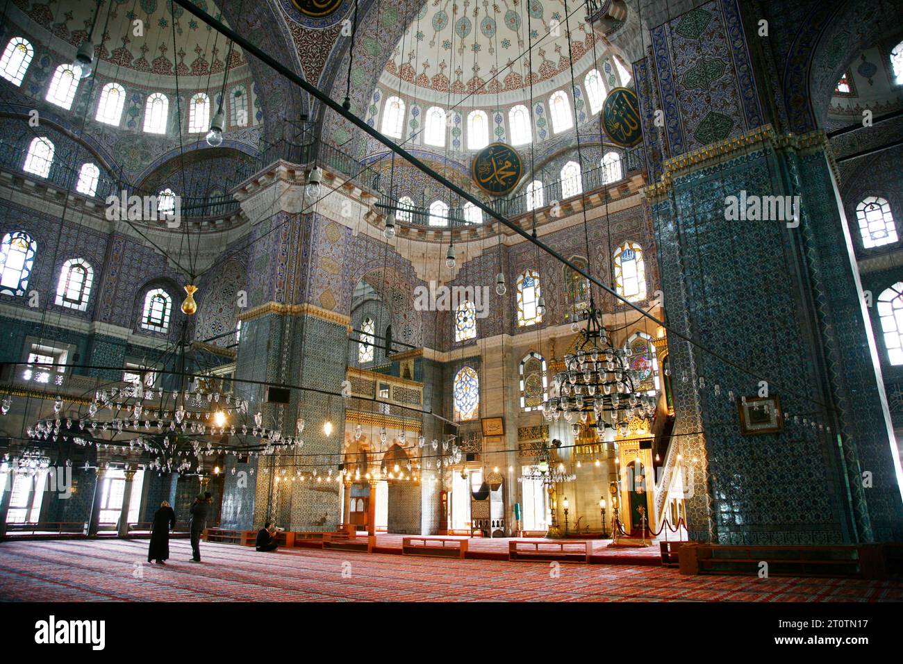 The interior of Yeni Camii mosque, also known as the new mosque ...