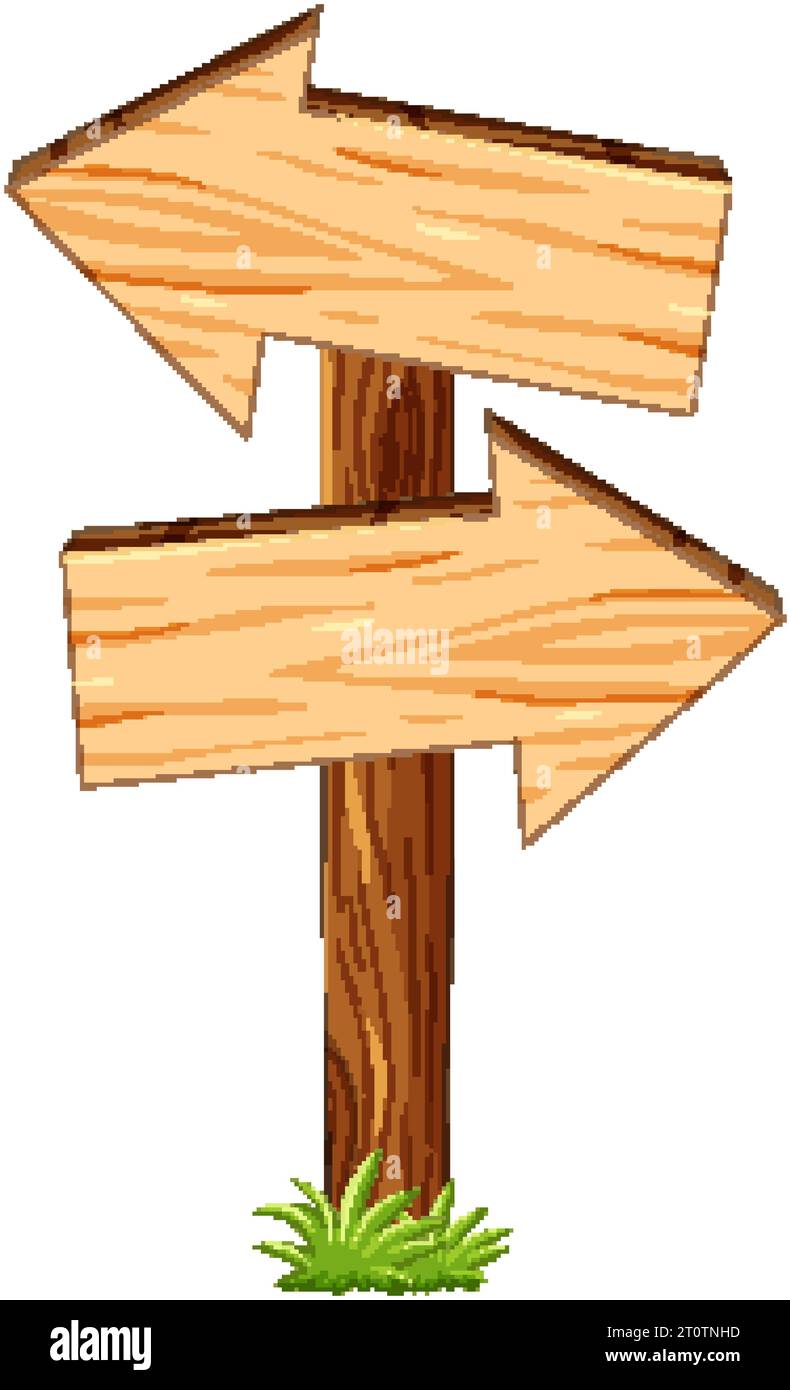 Vector cartoon illustration of a wooden banner indicating a specific ...