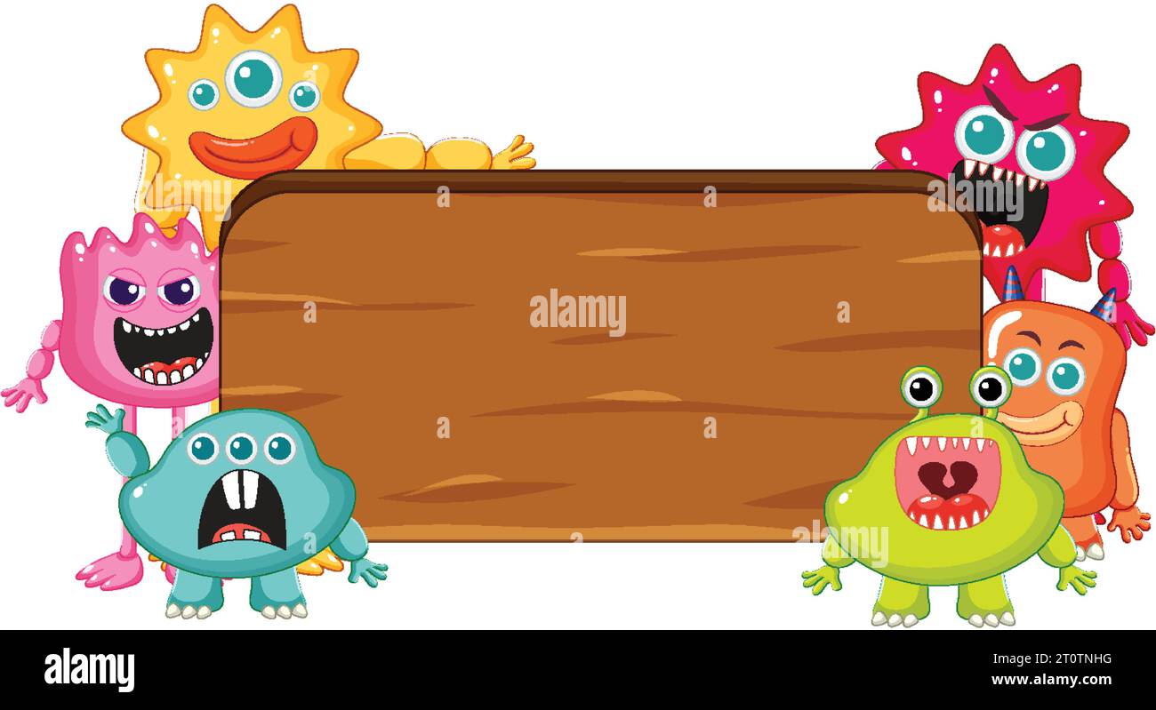 Colorful vector cartoon characters of cute alien monsters displayed on ...