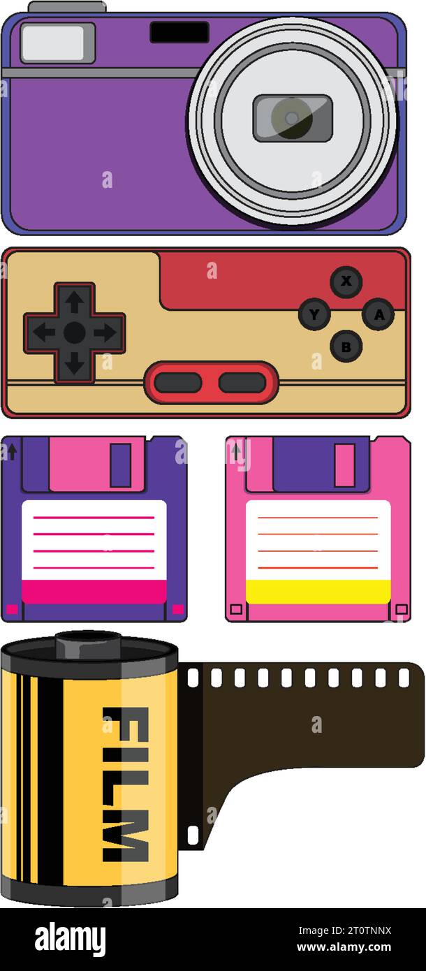 Set of retro object illustration Stock Vector Image & Art - Alamy