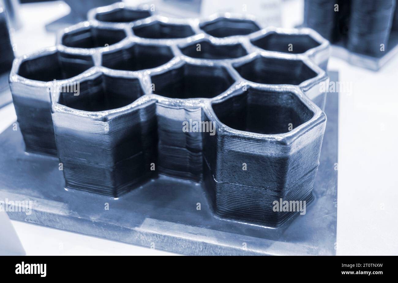 3d printed metal model close-up. Model printed on a 3D printer made of ...