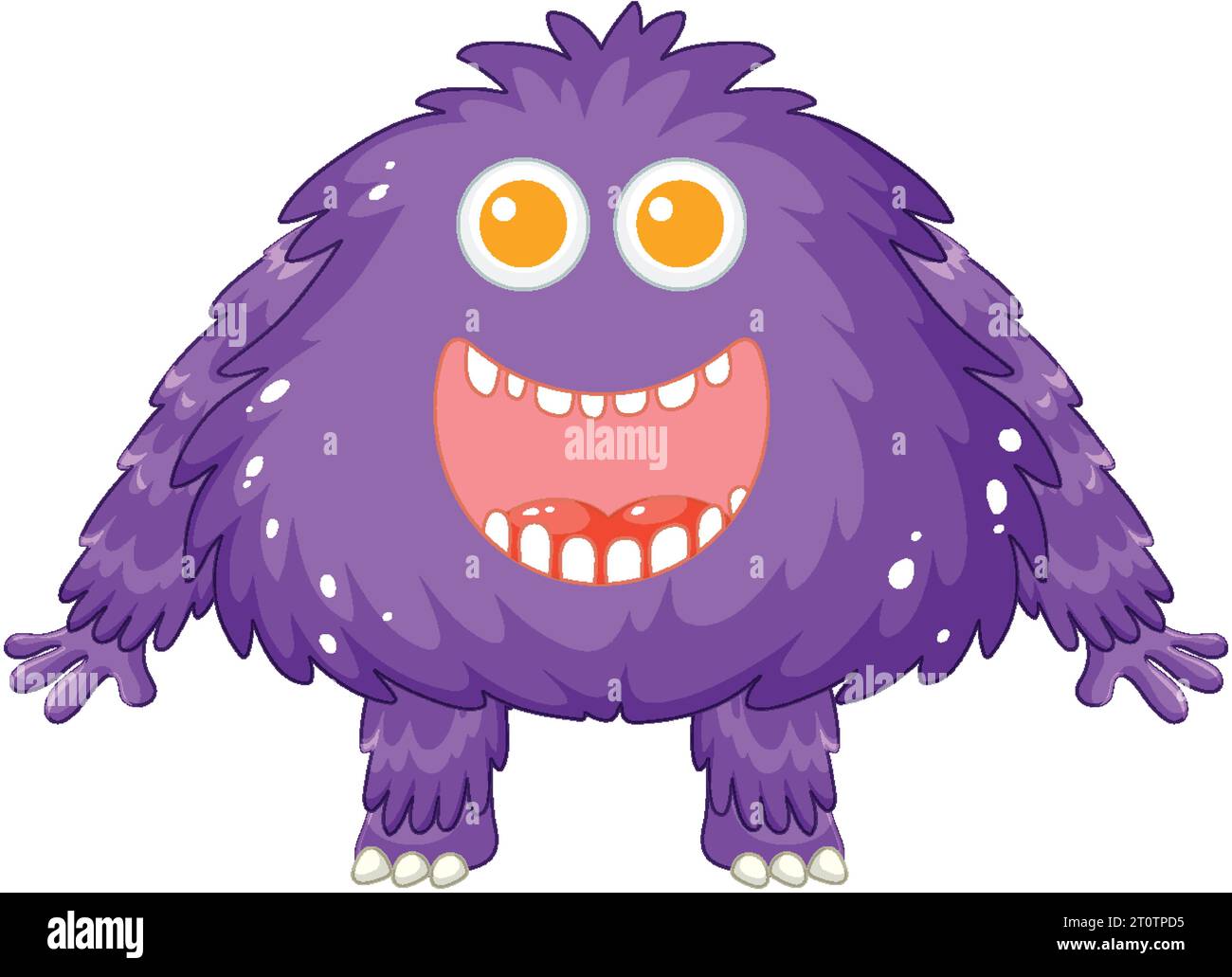 A vibrant and playful cartoon character with hairy purple features ...