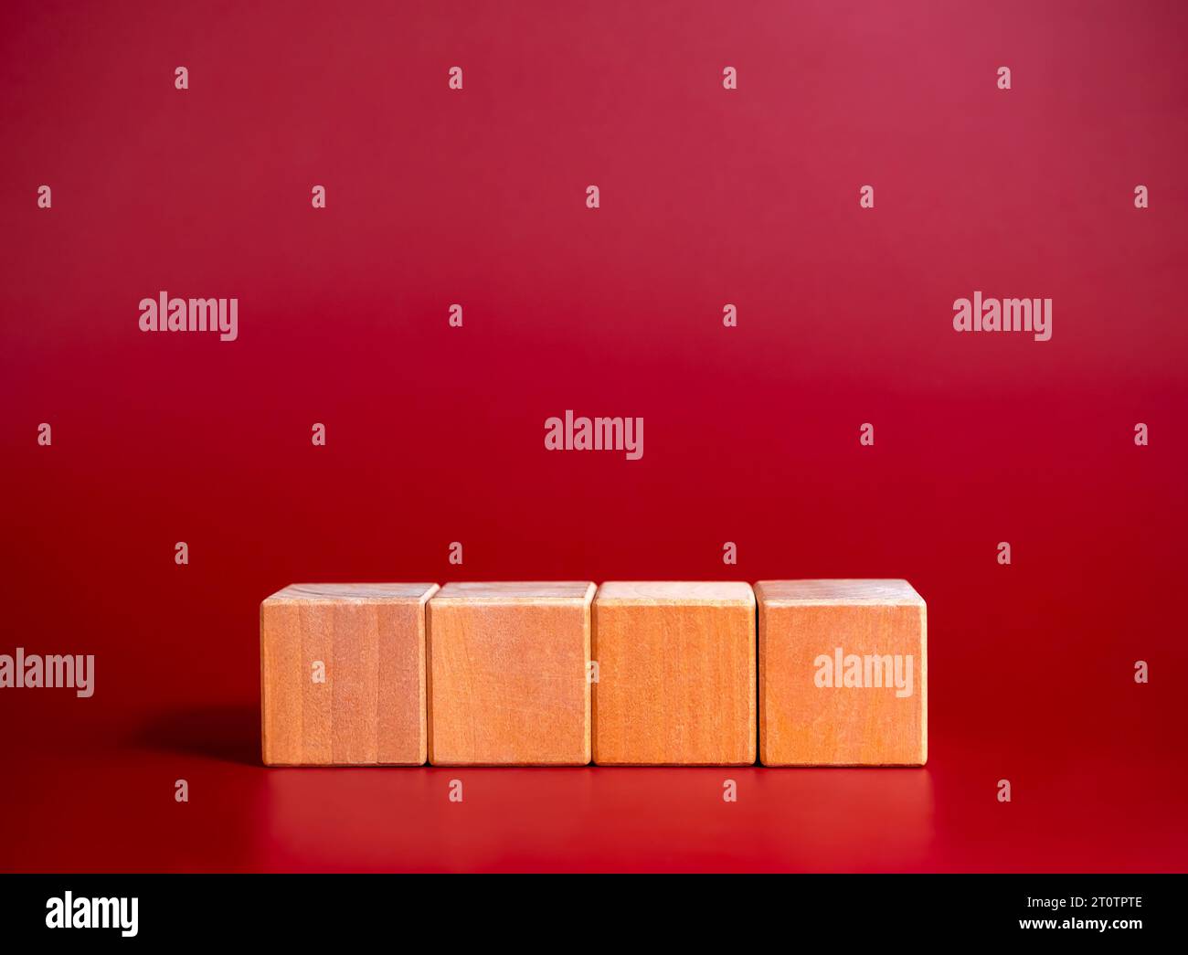 Empty four blank wooden cube blocks for your text or icon design ...