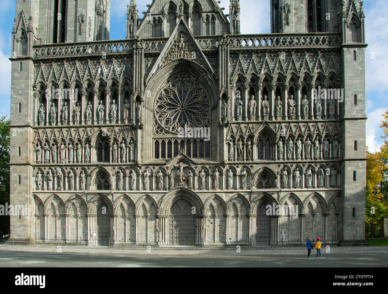 Children looking Nidarosdomen in Trondheim, Norway Stock Photo - Alamy