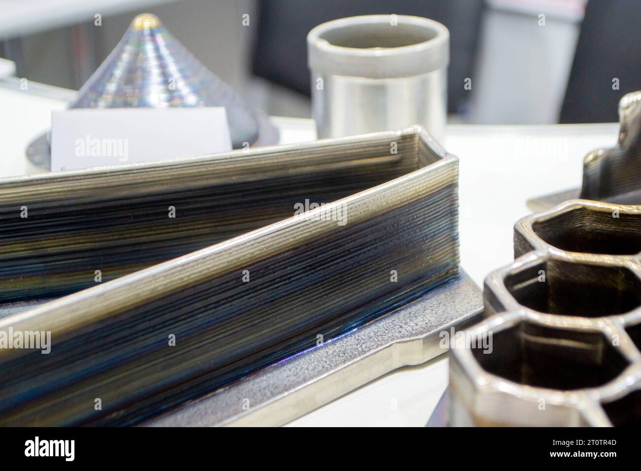 3d printed metal model close-up. Model printed on a 3D printer made of ...