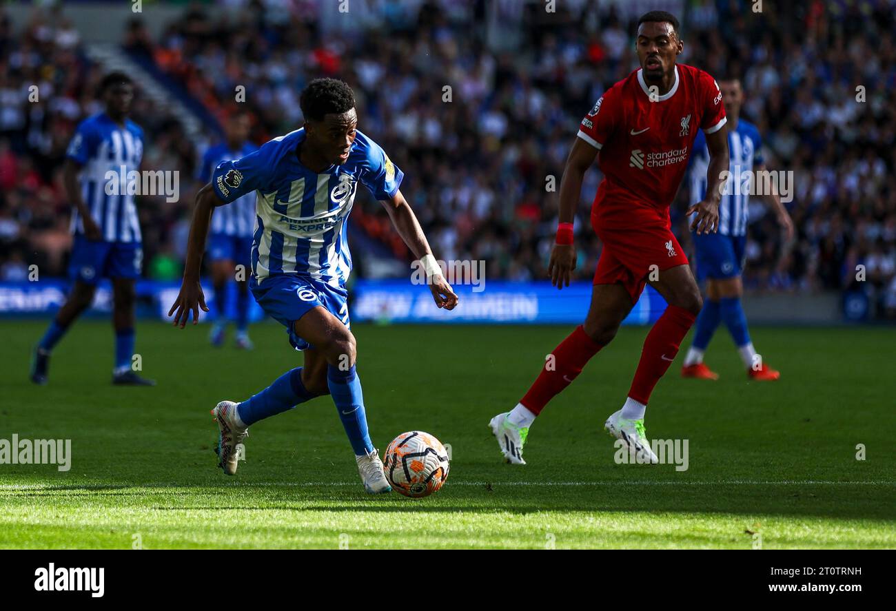 Brighton and Hove Albion's Simon Adingra during the Premier League ...