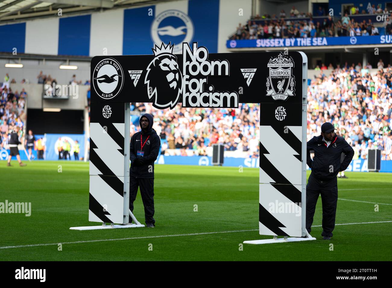 General view of No Room For Racism sign before the Premier League match ...