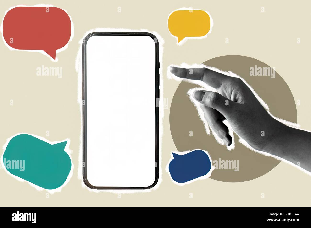 art collage style. Concept frame of blank smartphone. Contemporary art ... art collage style. Concept frame of blank smartphone. Contemporary art ...