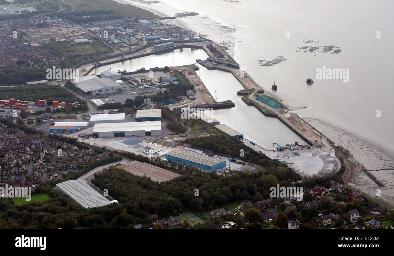 aerial view of Garston Docks, Liverpool, Merseyside Stock Photo - Alamy