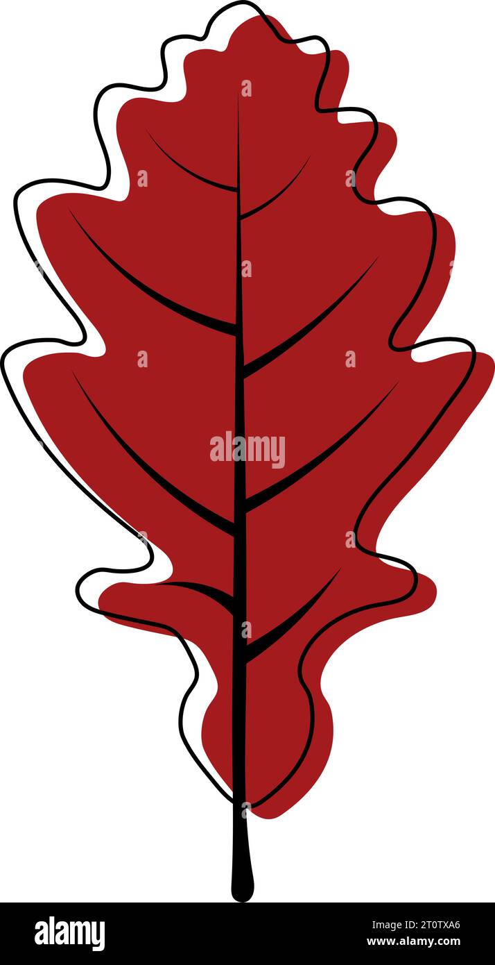Autumn oak tree leaf. Leaf fall. Vector illustration Stock Vector Image ...